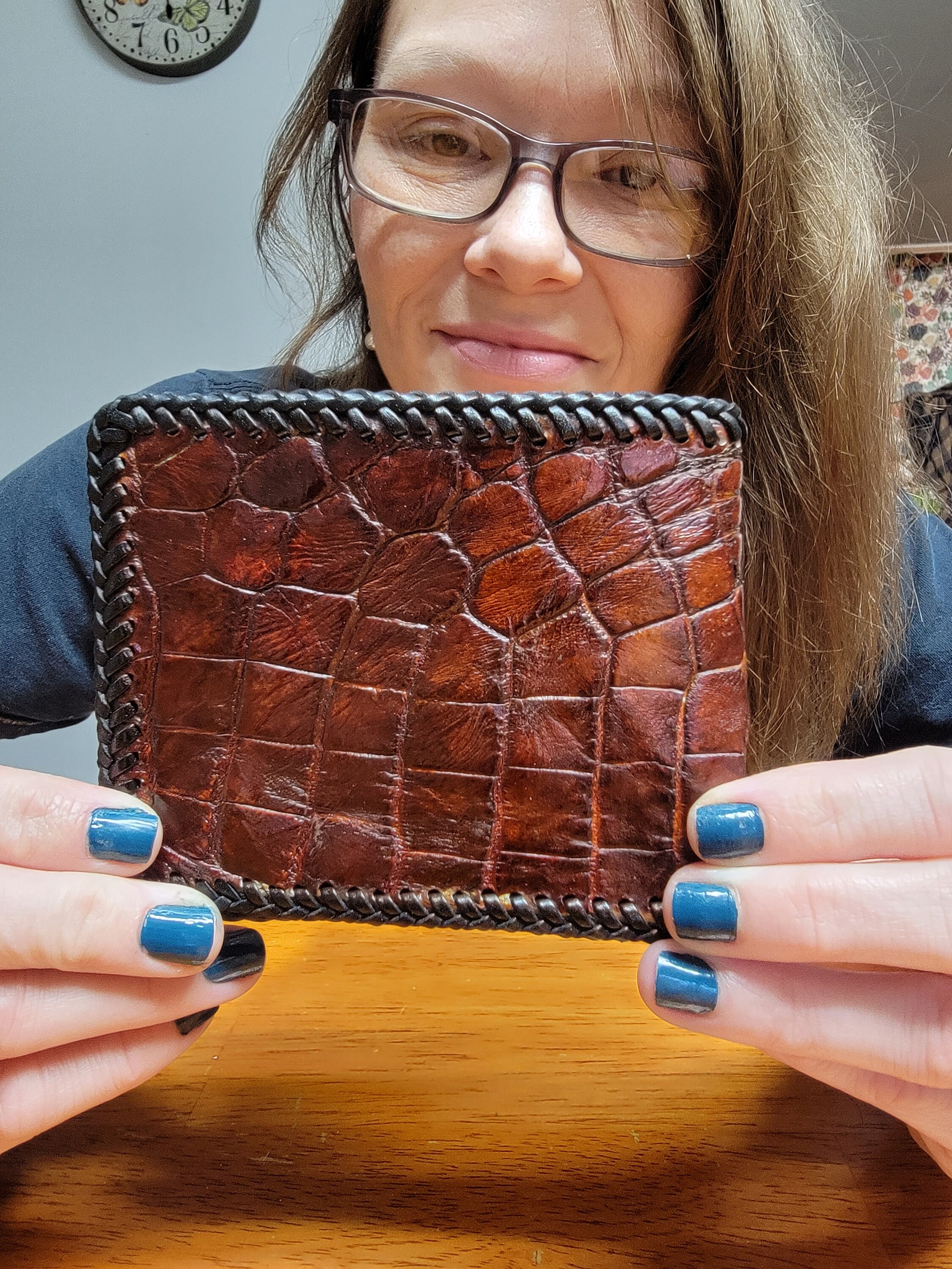 Real Brown Alligator Skin Wallet Handcrafted Hand Laced Fine - Etsy
