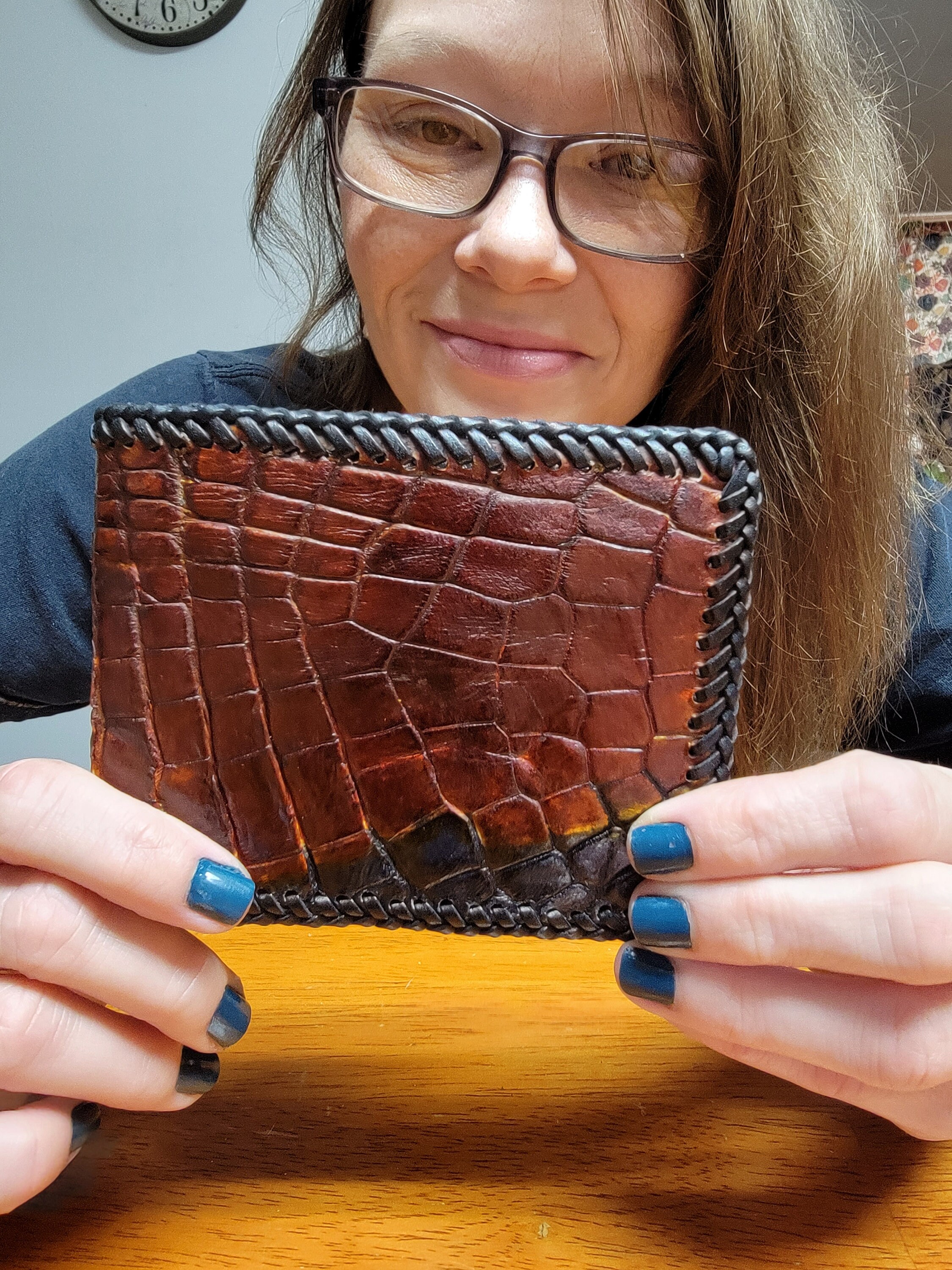 Real Brown Alligator Skin Wallet Handcrafted Hand Laced Fine - Etsy