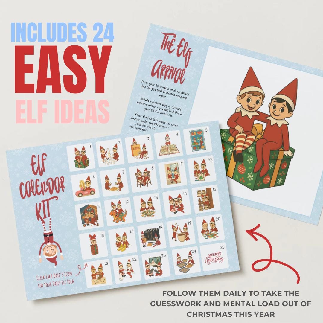 Elf Kit | 24 Easy Elf Ideas + Bonus Ideas | Printable Digital Elf Kit ...