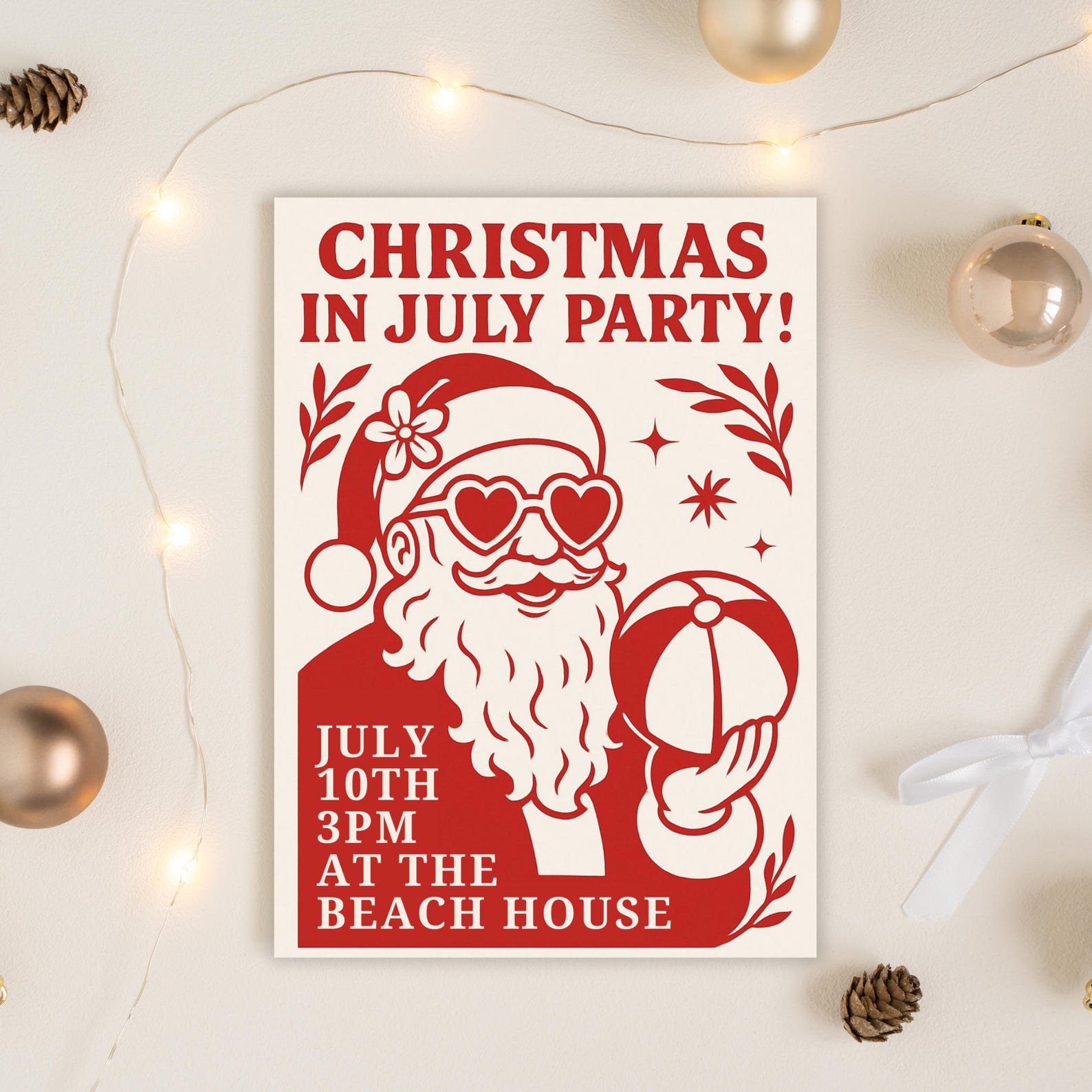 Christmas in July Invitation | Custom Digital Party Invite | Christmas ...
