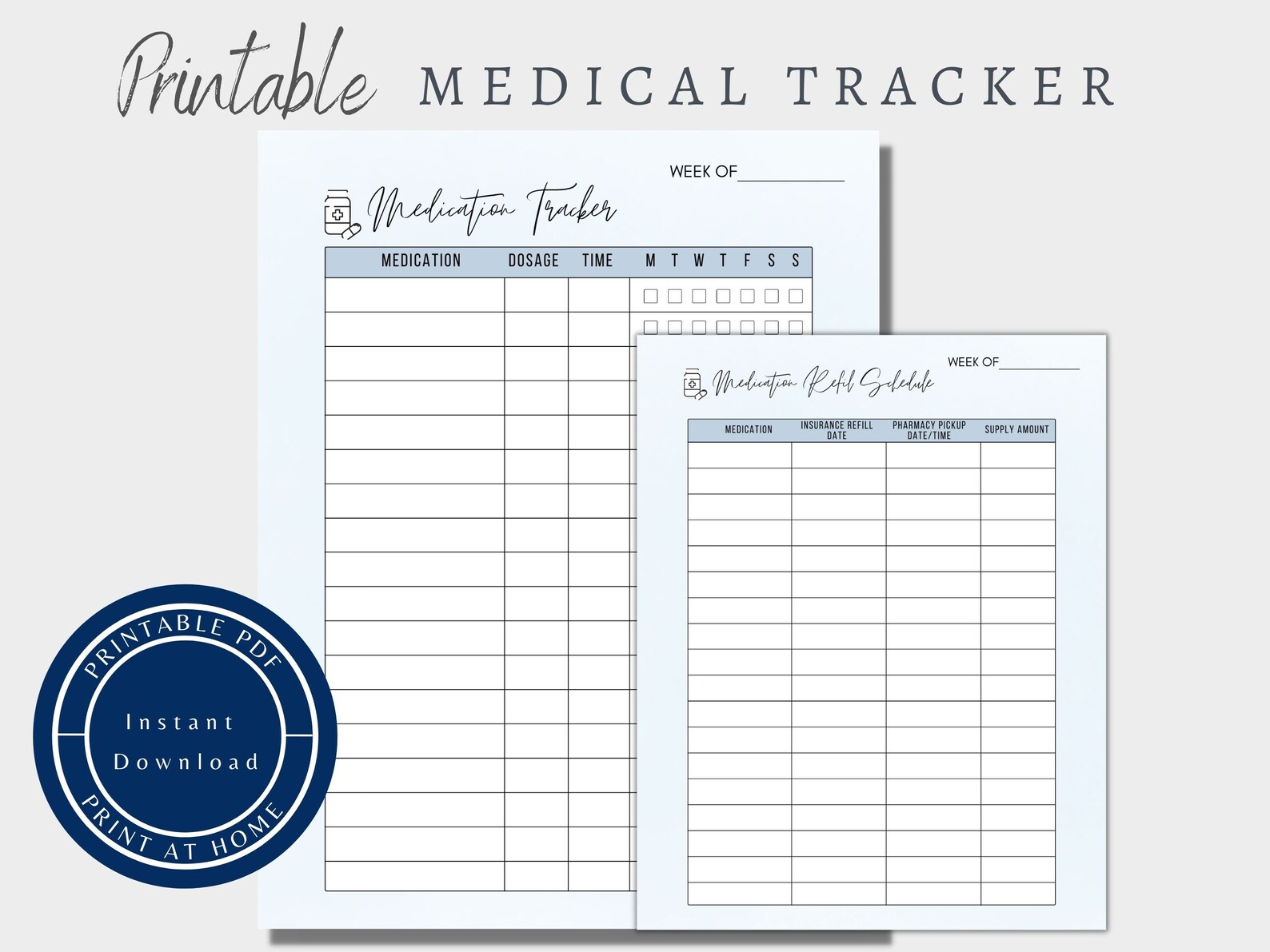 Medical Tracker Printable Chart Medication Intake Plan - Etsy