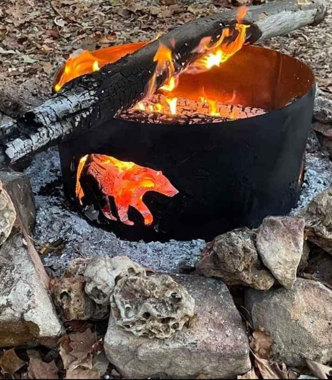 Personalized 24" X 10" Fire Ring Fire Pit W/ Letters / Numbers / Animal ...