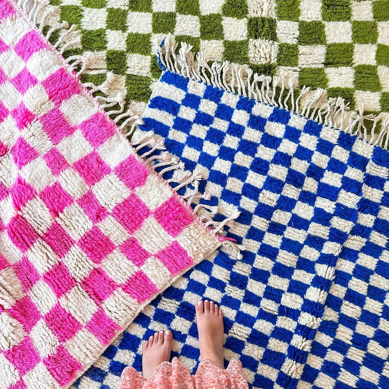 Checkered Rug - Etsy