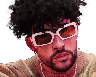 Bad Bunny Pop Art - Etsy