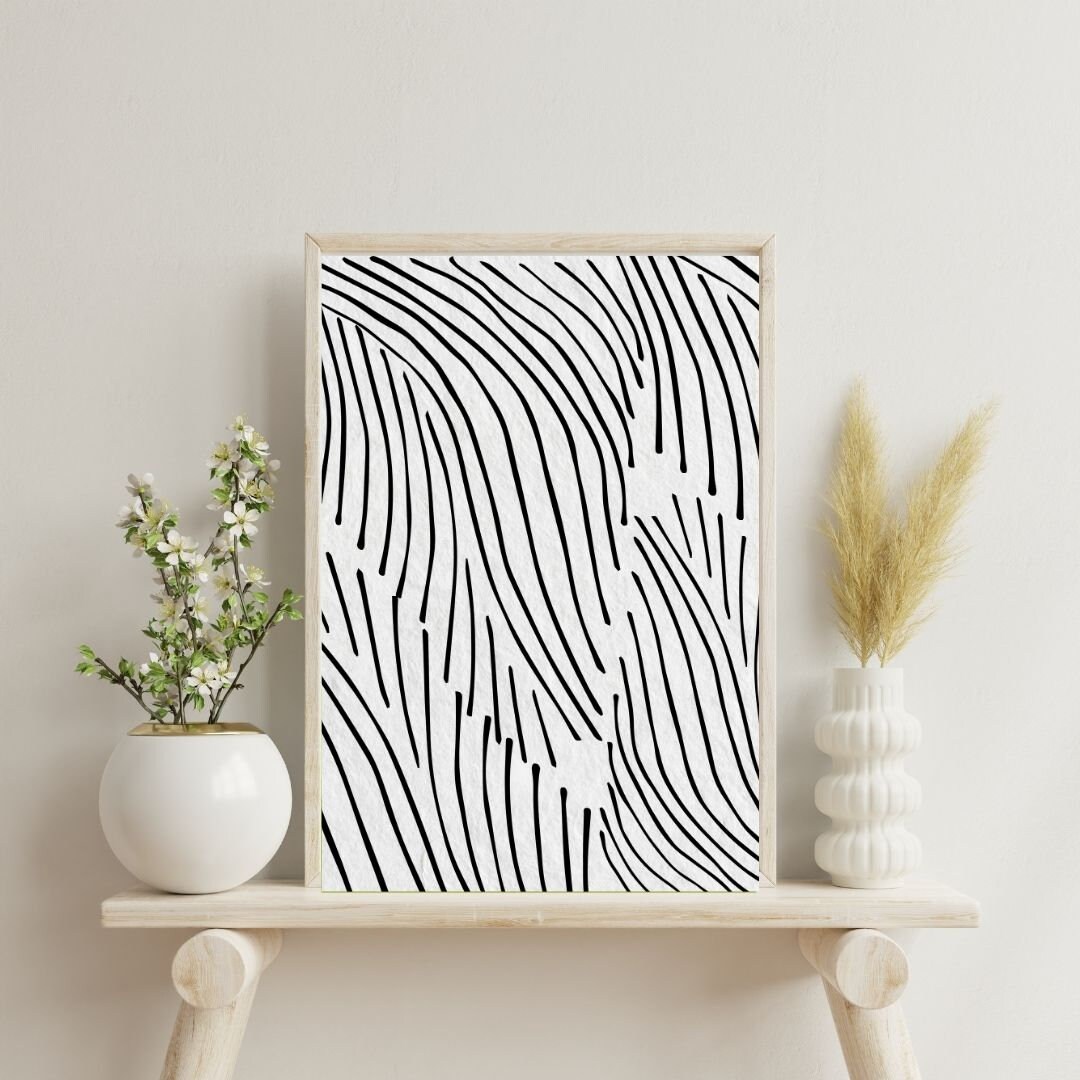 Tri Lines Poster/trio of Lines Artwork/set of Three Art/wall Art/black Lines Wall Art/pdf ...