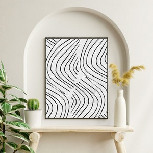 Tri Lines Poster/trio of Lines Artwork/set of Three Art/wall Art/black ...