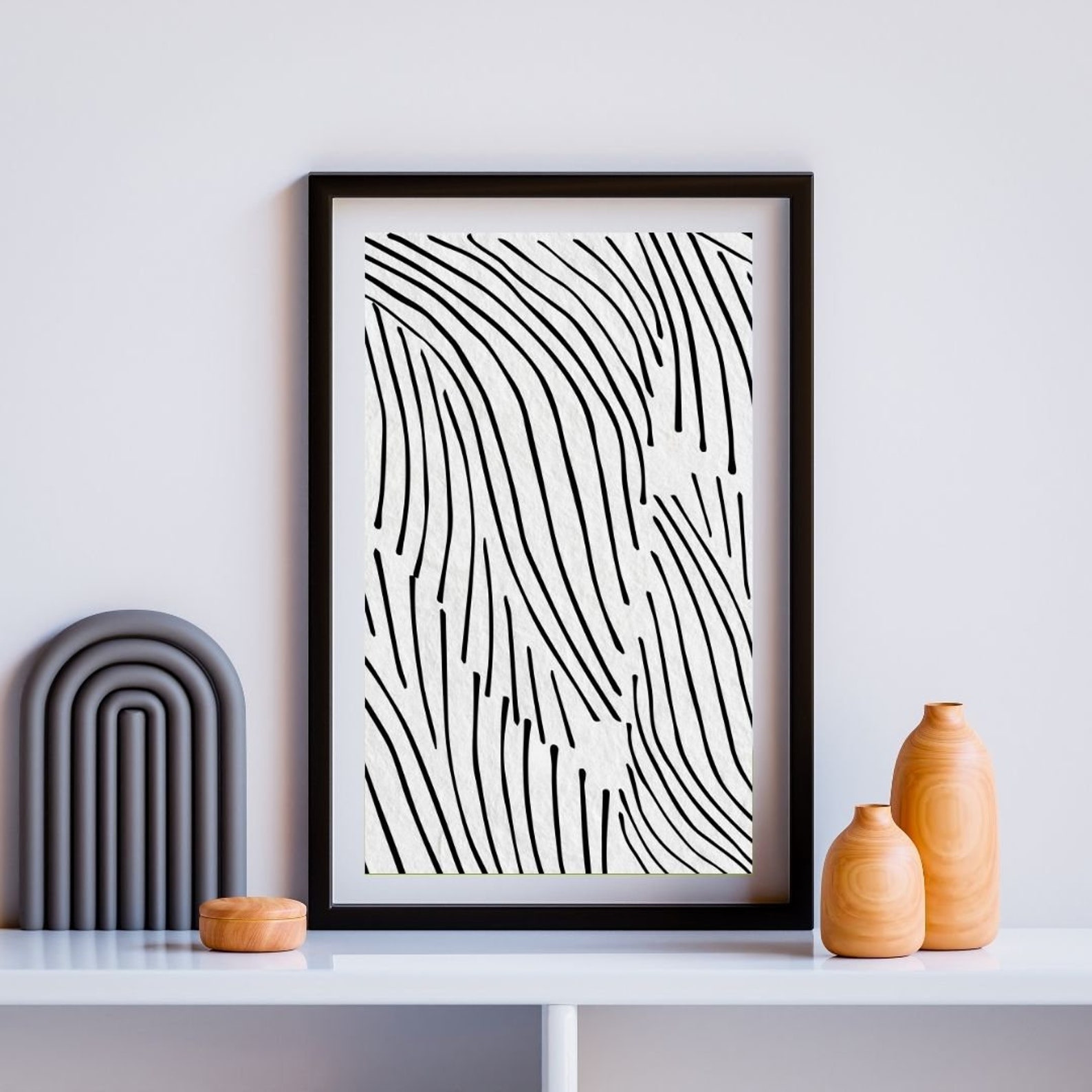 Tri Lines Poster/trio of Lines Artwork/set of Three Art/wall Art/black ...