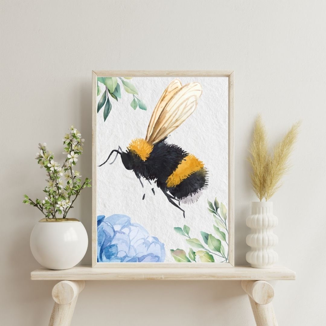 Bee Poster/bee Print/bee Wall Art/country Kitchen Print/bumble Bee ...