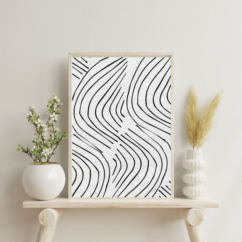 Tri Lines Poster/trio of Lines Artwork/set of Three Art/wall Art/black ...