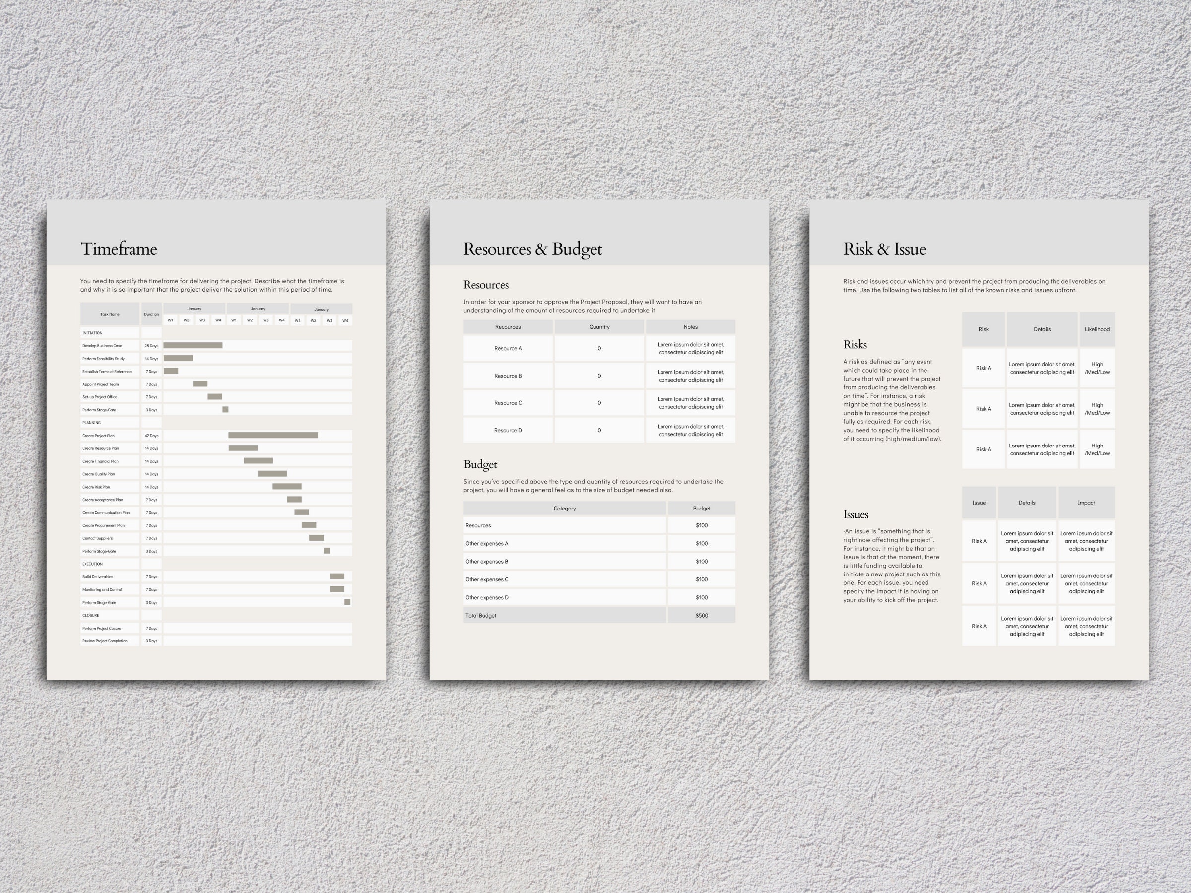 Warm Beige Project Proposal Template Business Proposal - Etsy