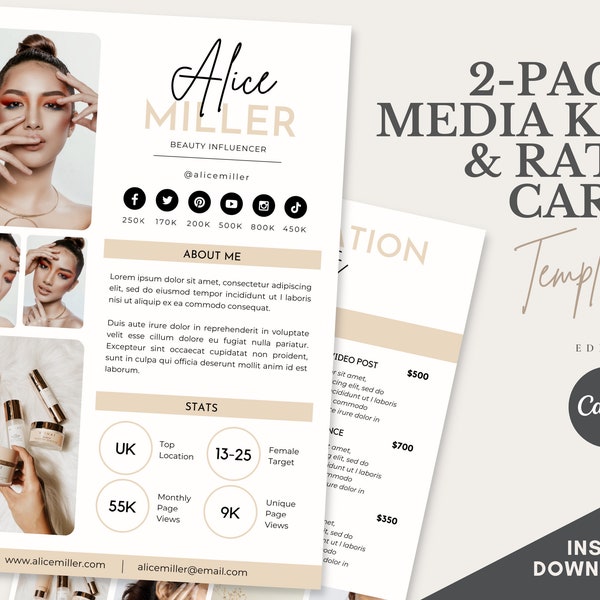 Rate Card Template - Etsy Canada