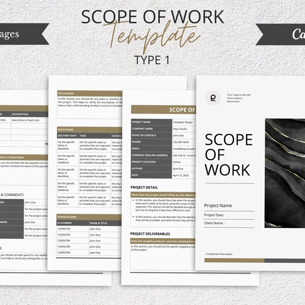 Scope of Work Proposal Template - Etsy