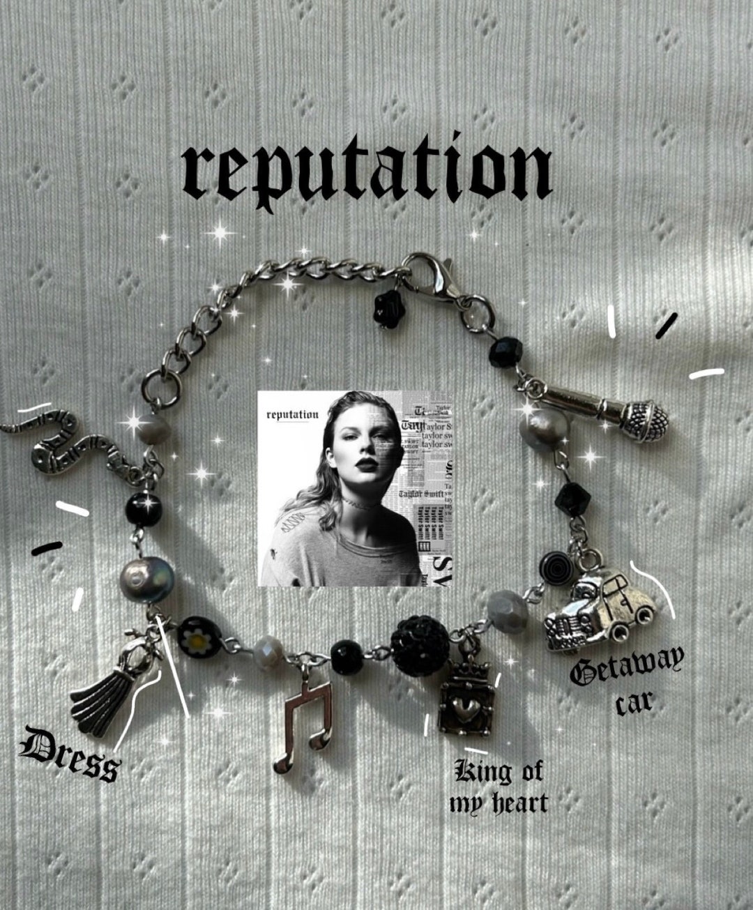 Reputation Taylor Swift Charm Bracelet - Etsy