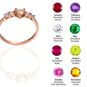 Personalized Kids Birthstone Ring • 925 Sterling Silver | 14K Gold ...