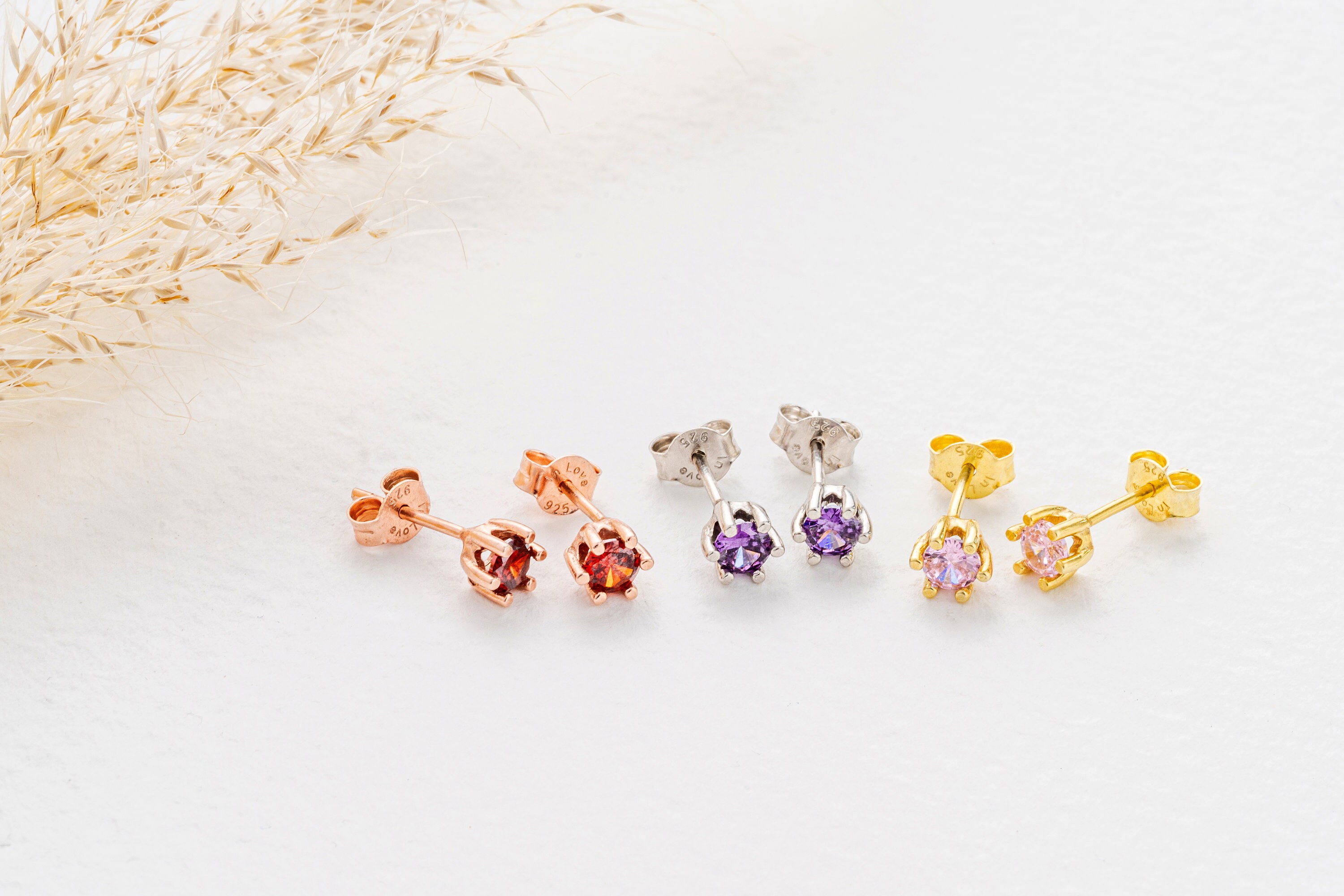Custom Birthstone Stud Earrings for Babies or Kids • Little Girls ...