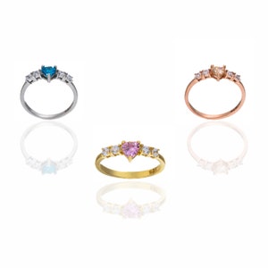 Personalized Kids Birthstone Ring • 925 Sterling Silver | 14K Gold ...