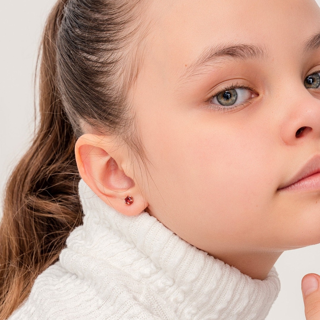 Custom Birthstone Stud Earrings for Babies or Kids • Little Girls ...