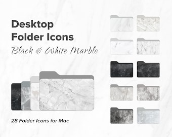 Grayscale Desktop Folder Icons for Mac, Minimal Desktop Folder Icons ...