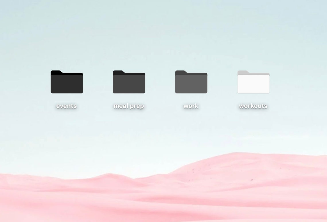 Grayscale Desktop Folder Icons for Mac Minimal Desktop Folder - Etsy