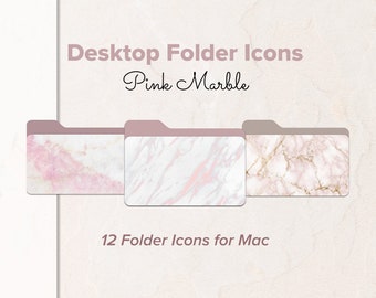 Marble Desktop Folder Icons for Mac, Minimal Black and White Desktop ...