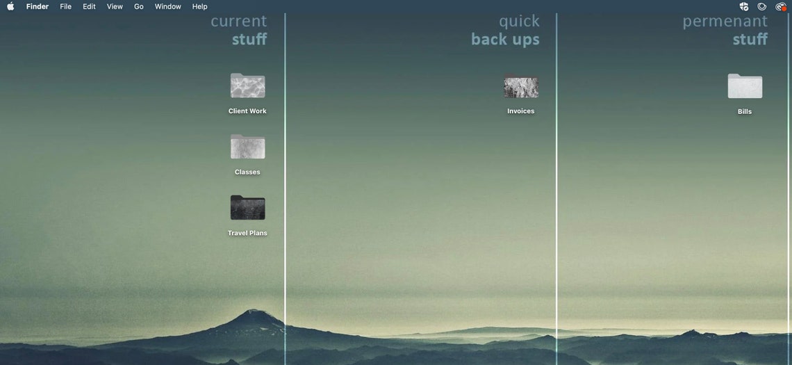 Marble Desktop Folder Icons for Mac, Minimal Black and White Desktop ...