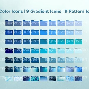 Blue Desktop Folder Icons for Mac, Blue Gradient & Pattern Desktop ...
