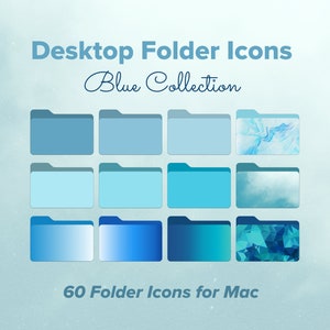 Blue Desktop Folder Icons for Mac, Blue Gradient & Pattern Desktop ...