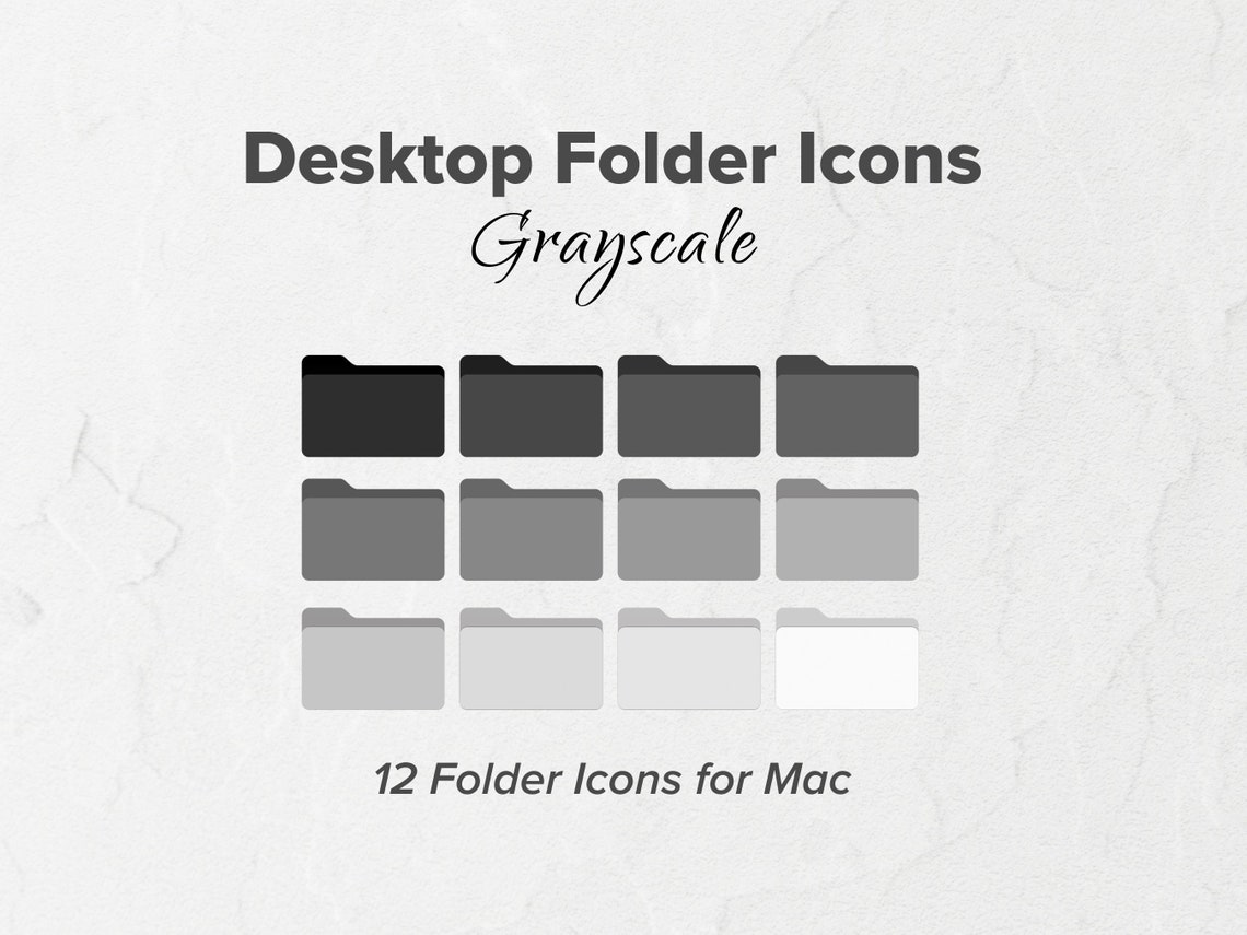 Grayscale Desktop Folder Icons for Mac Minimal Desktop Folder - Etsy