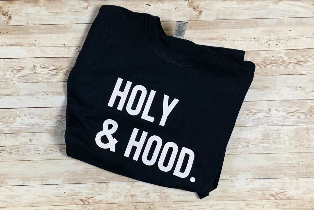 HOLY HOOD white Font Funny Christain Shirt Religious Tee - Etsy
