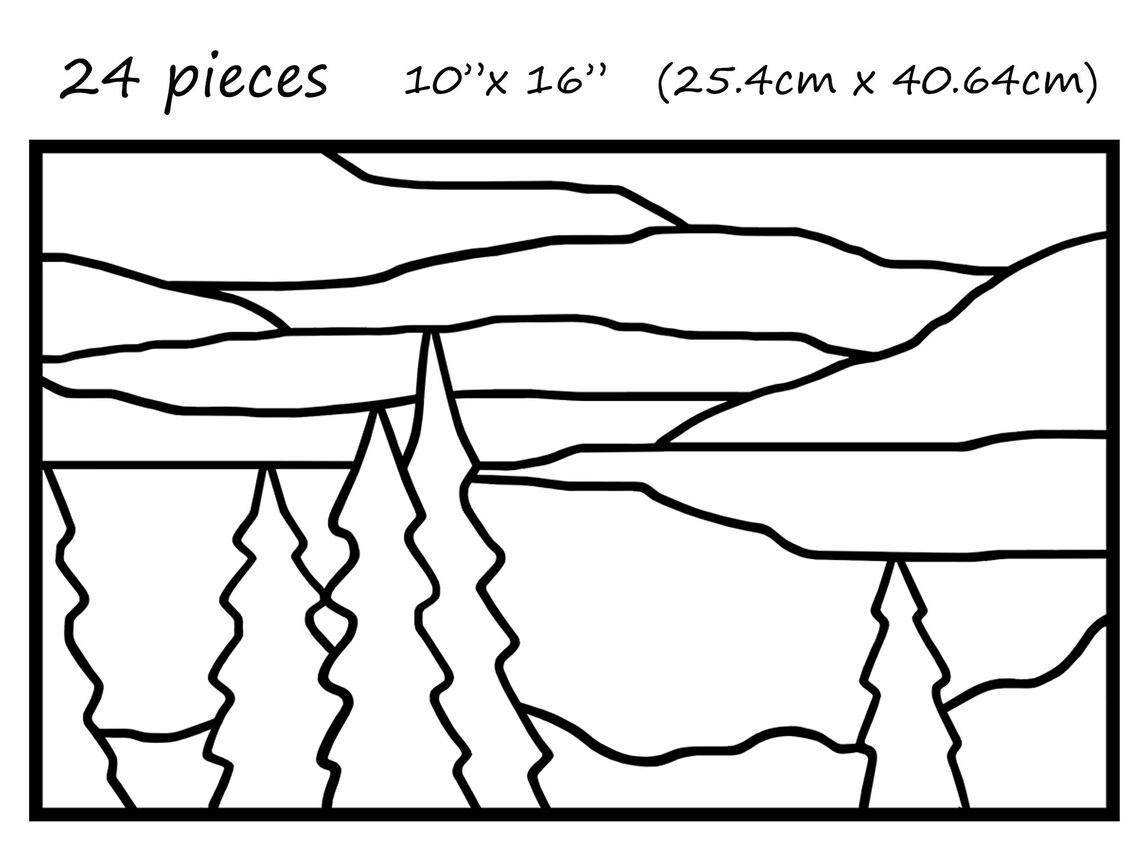 Lake View Pattern for Stained Glass or Mosaics. Makes a - Etsy