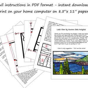 Lake View Pattern for Stained Glass or Mosaics. Makes a - Etsy