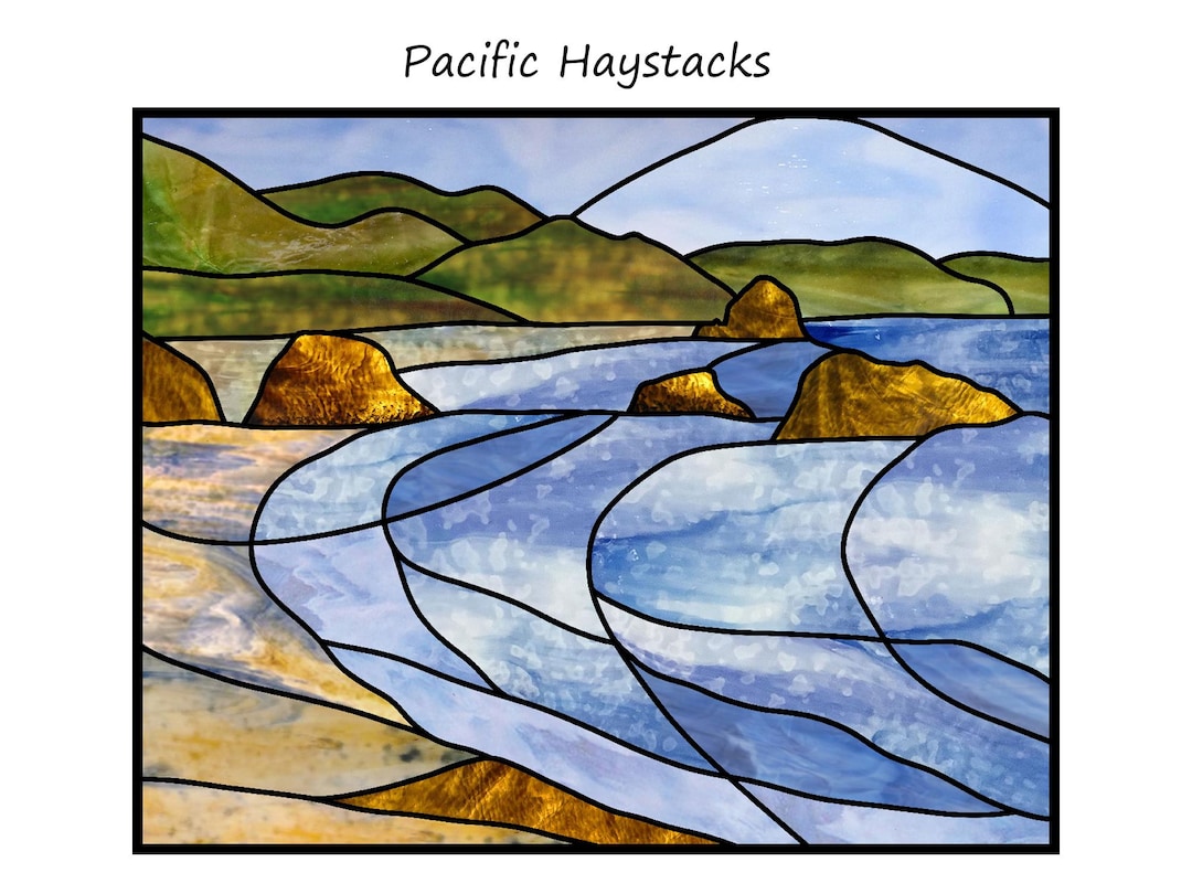 Oregon Beach Stained Glass Pattern: Mosaic, Quilting, Needle Felting ...