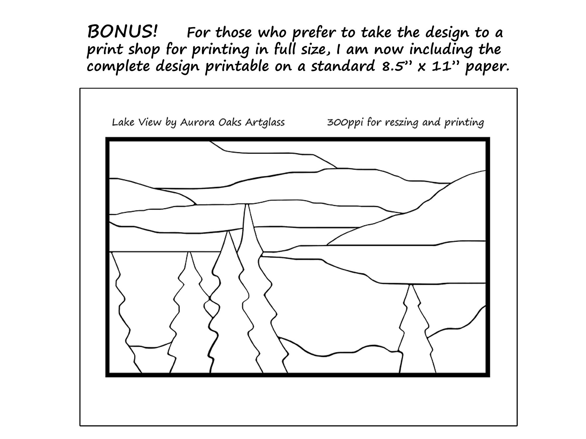 Lake View Pattern for Stained Glass or Mosaics. Makes a - Etsy