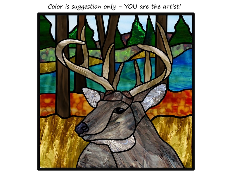 Big Buck Pattern for Stained Glass, Mosaics, Quilting, Needle Felting ...