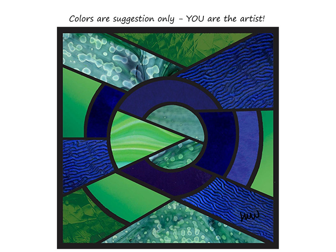 Easy Pattern for Modern Abstract Stained Glass, Mosaics, Resin Art ...