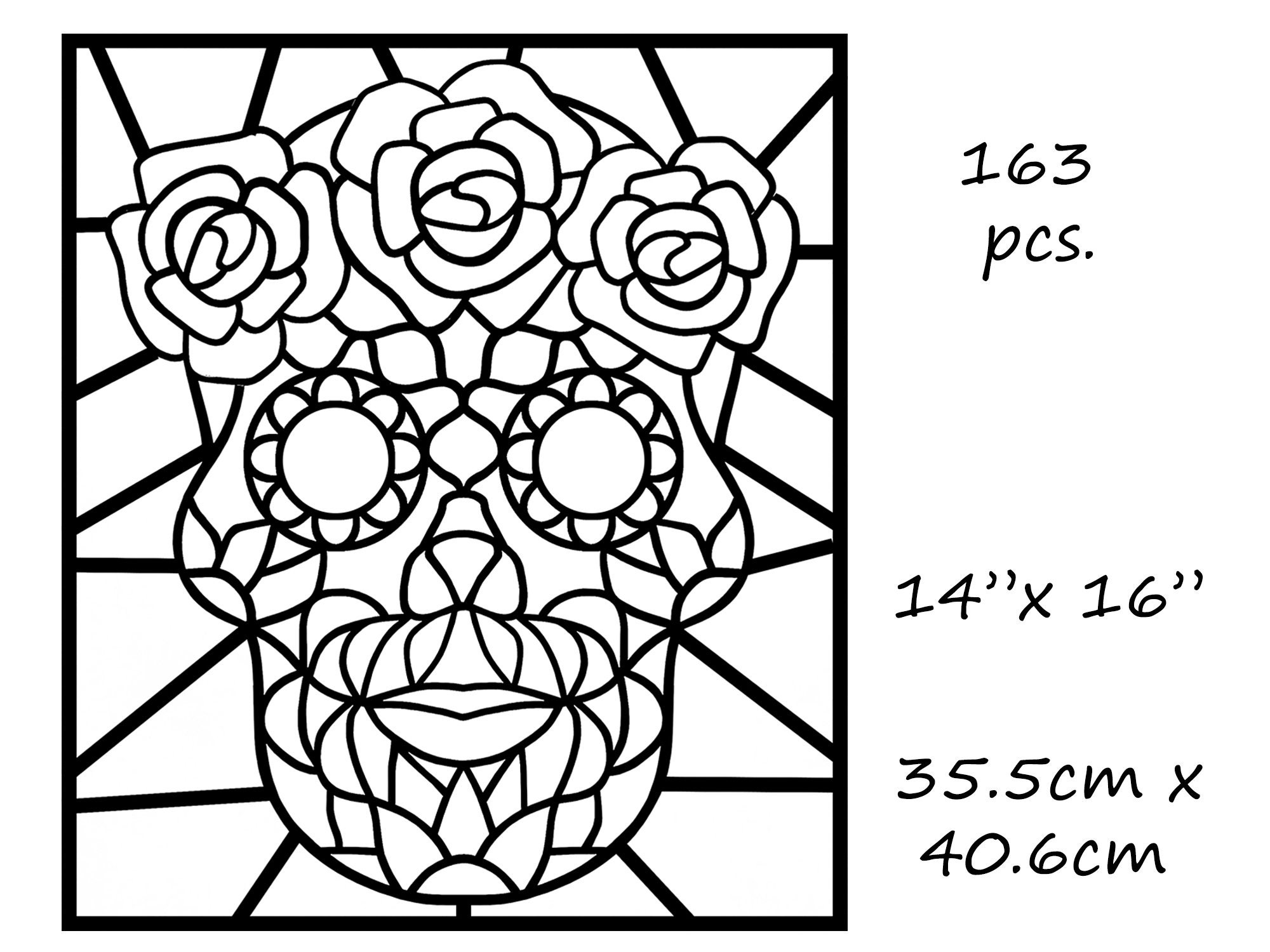 Sugar Skull Stained Glass Pattern for Post-halloween Day of - Etsy