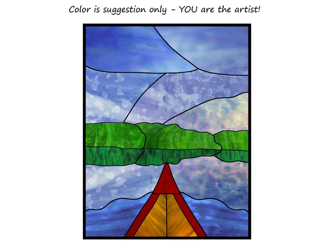Canoeing Stained Glass Pattern: Mosaic, Quilting, Resin Art (PDF ...
