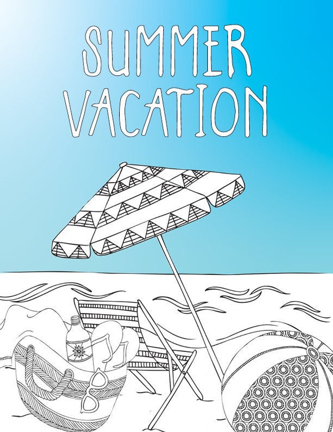 Summer Coloring Book Digital Download PDF File, Quote Coloring Pages ...