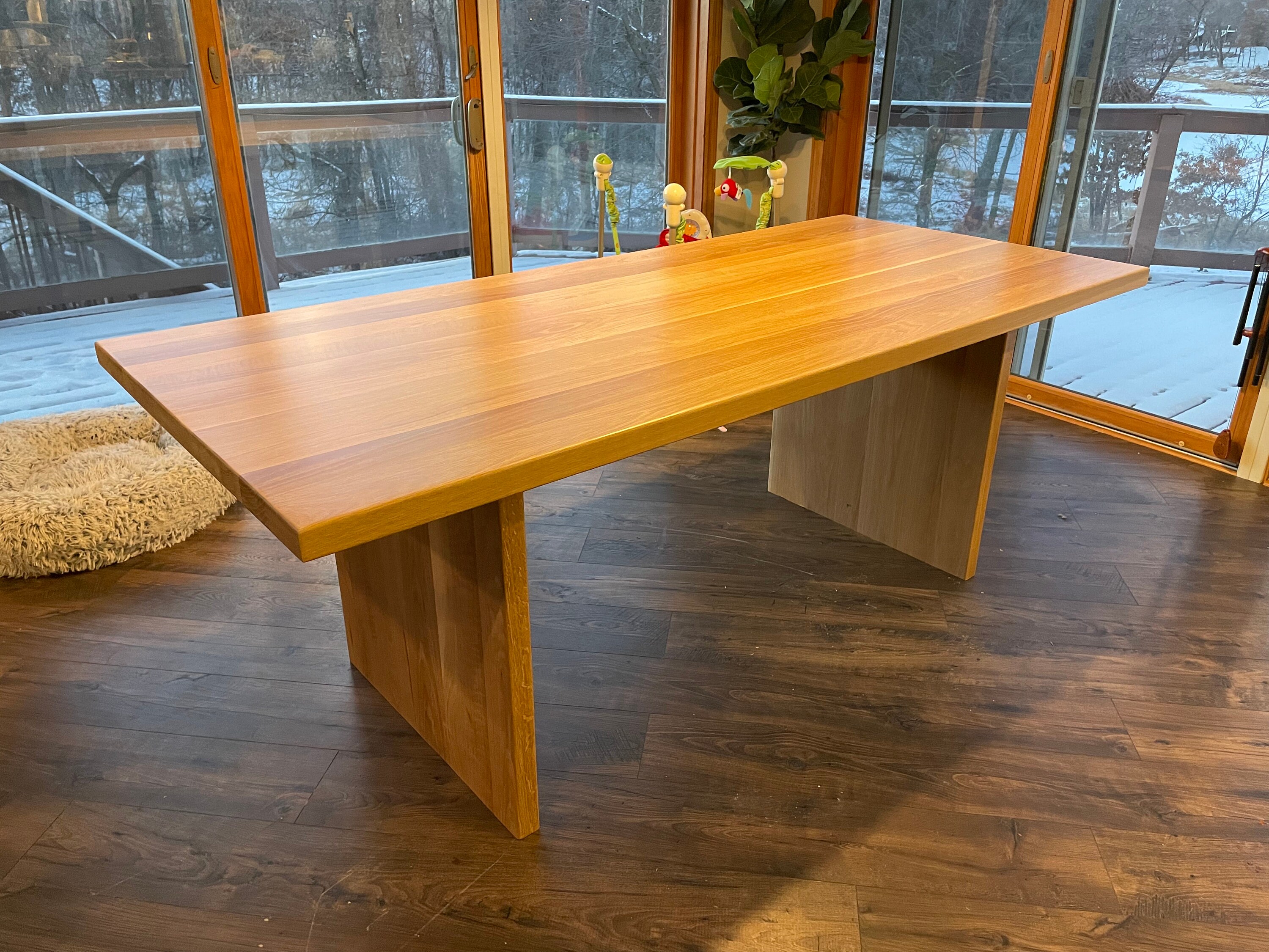 Solid White Oak Dining Table - Etsy