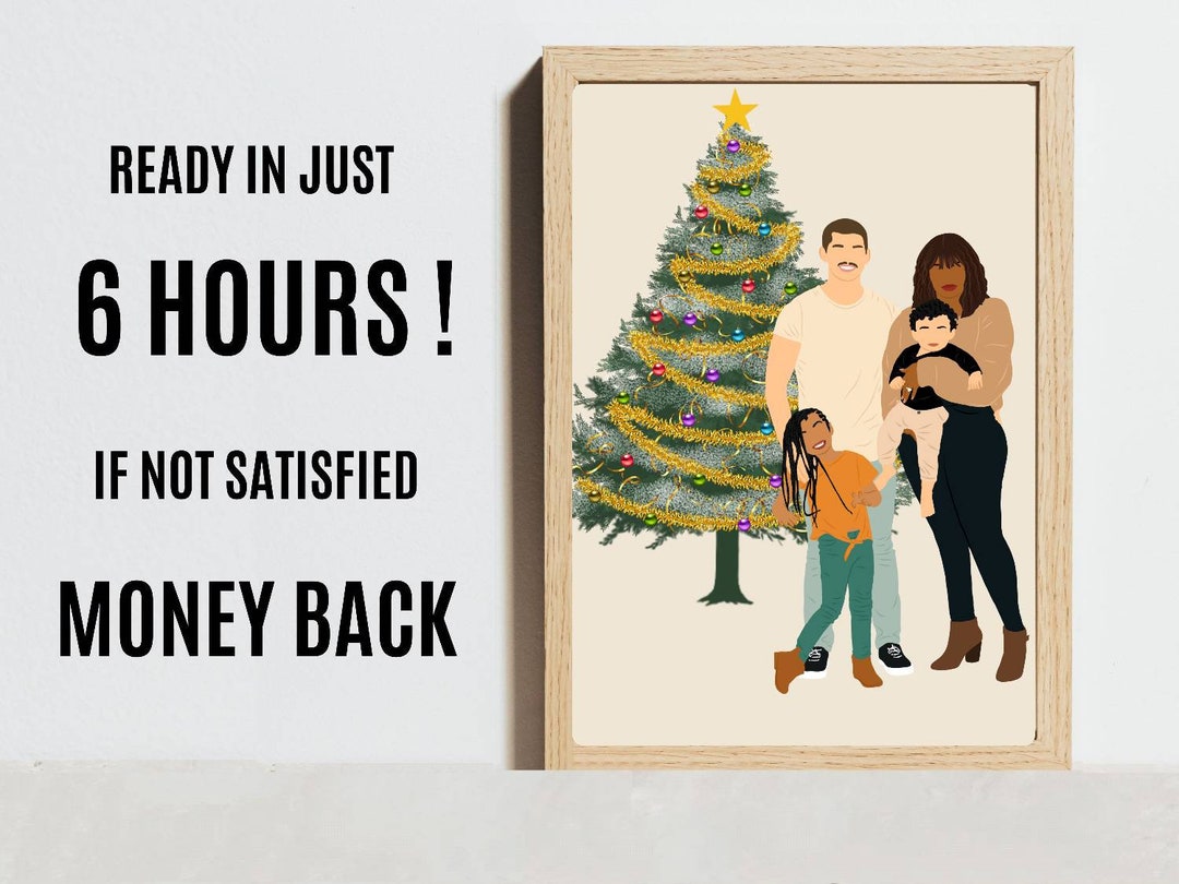 Faceless Portrait, Christmas Custom Minimalist Digital Portrait Digital ...