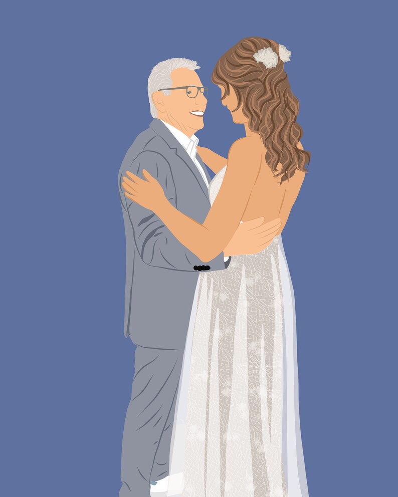 Faceless Wedding Portrait Combin Photo Memorial Custom Line - Etsy