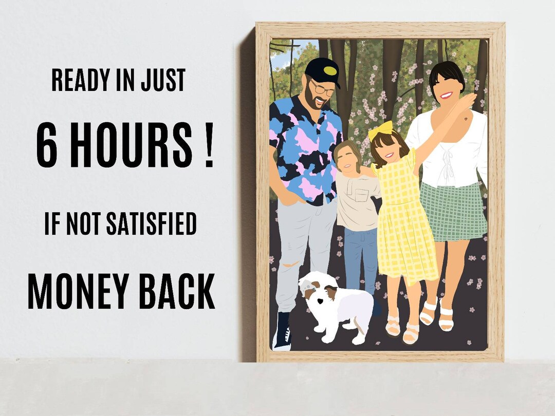 Faceless Portrait, Family Portrait , Custom Digital Illustration From ...