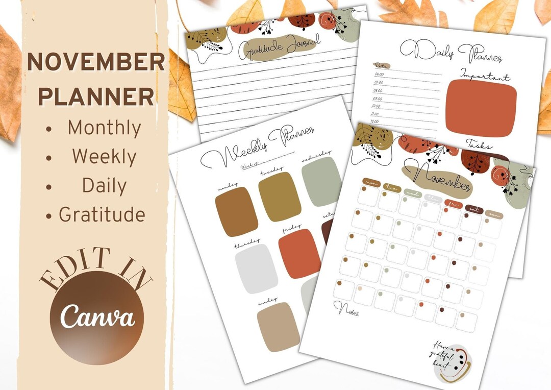 Goodnotes November Planner With Weekly, Daily, and Gratitude Journal ...