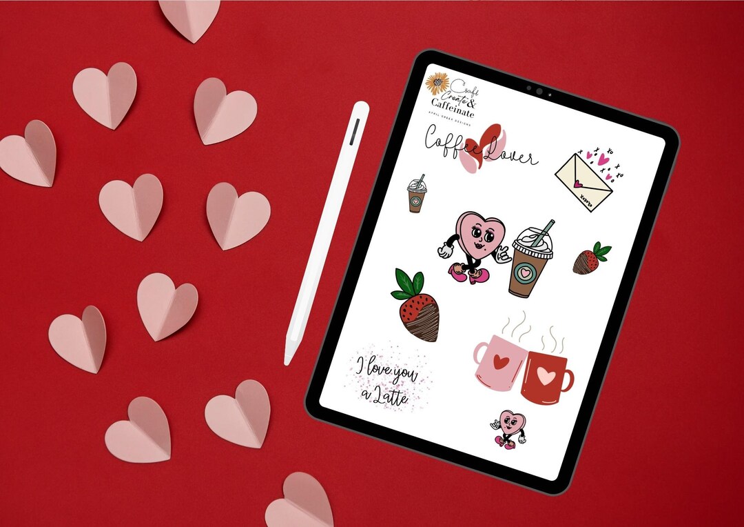 Goodnotes Stickers for Valentines Day Retro Valentine Digital Stickers ...