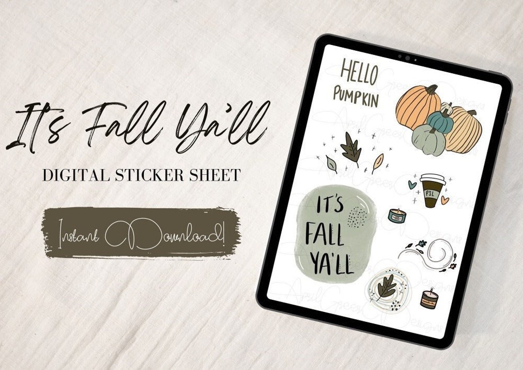 Fall Digital Stickers: Goodnotes Planner Doodles (PNG) - Etsy