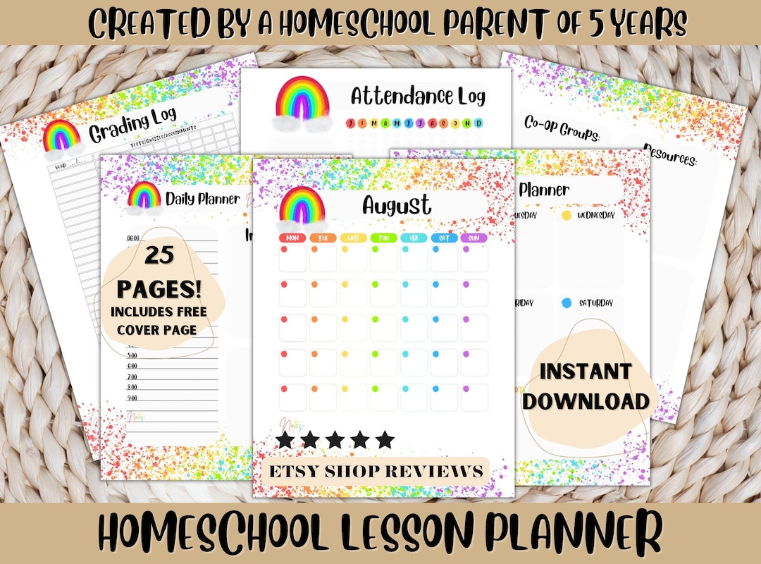 Planner Printable for Homeschool Teacher Planner Printable for ...