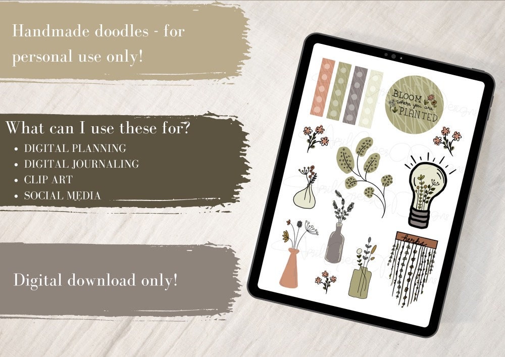 Floral Goodnotes Sticker Sheet for Digital Planning Digital Planner ...