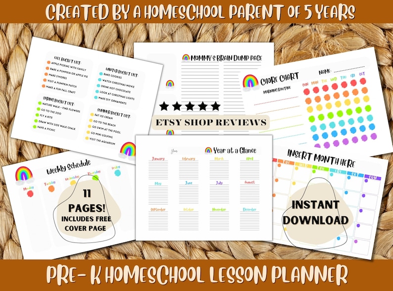Editable Preschool Homeschool Lesson Planner Printable Undated ...