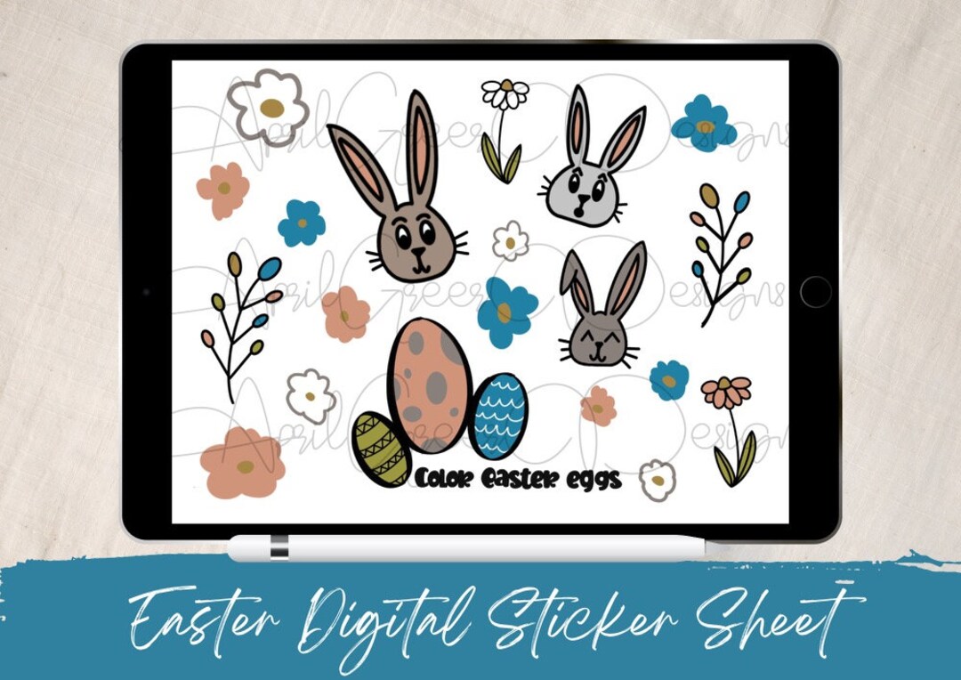 Easter Stickers for Goodnotes Planner Easter Digital Stickers for ...
