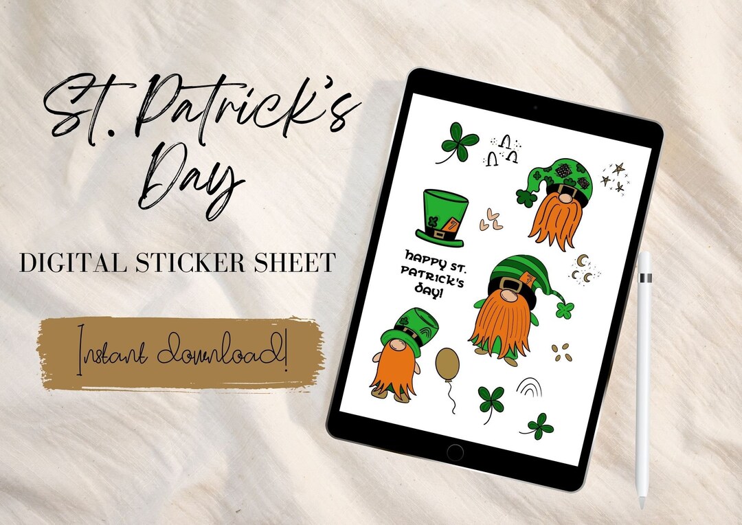 St. Patrick's Day Goodnotes Sticker Sheet for Digital Planning and ...